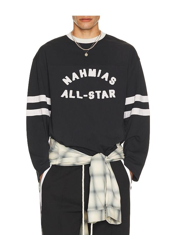 NAHMIAS nahmias all star varsity long sleeve in black.